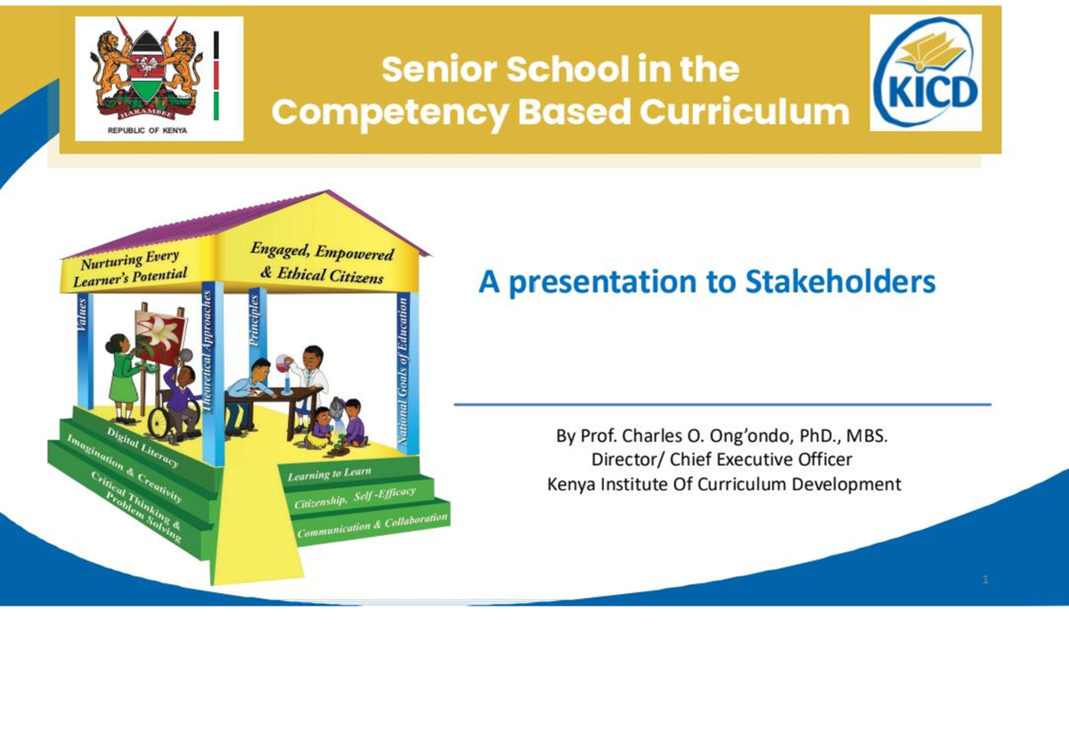 KICD Senior School Pathways Presentation Overview and Curriculum ...