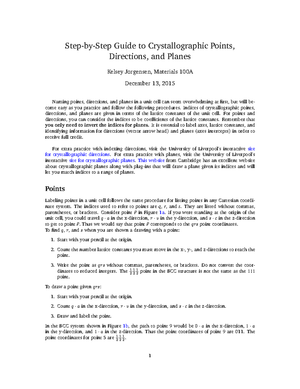 Step-by-Step Guide to Crystallographic Points, Directions, and Planes ...