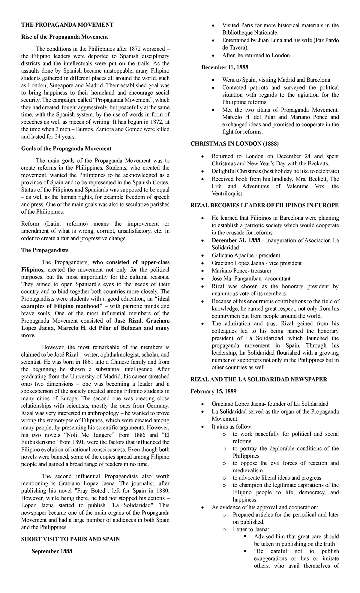 THE PROPAGANDA MOVEMENT: Rise and Impact of Rizal's Ideas - Studocu