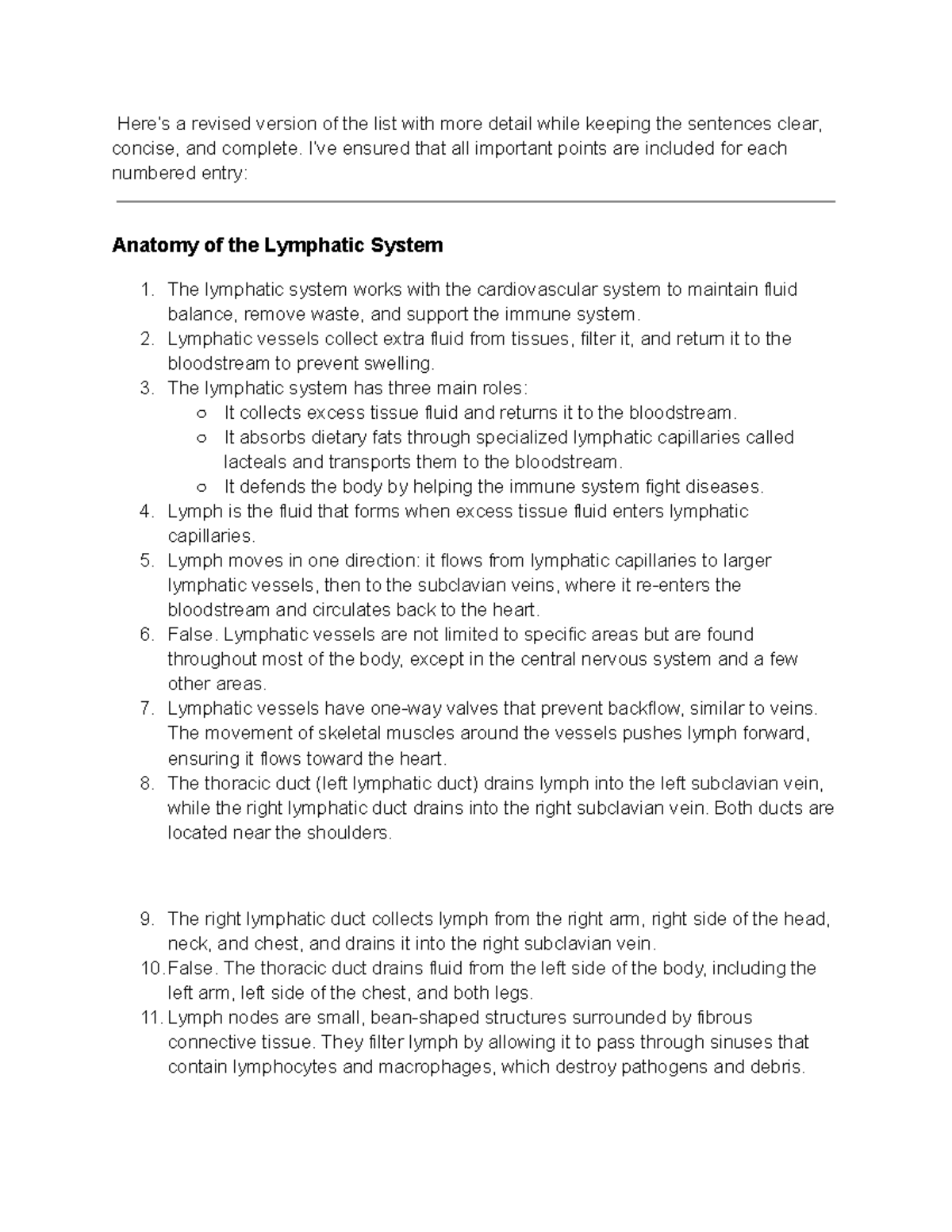 A&P 2 Problem Set 5 - Detailed Quiz Material on Lymphatic System - Studocu