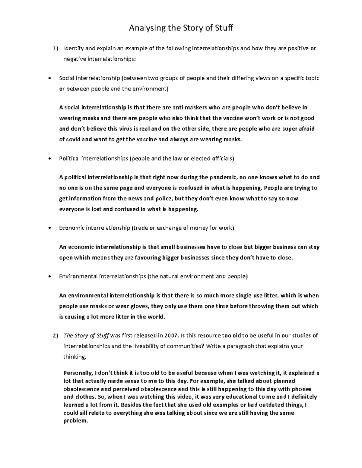 Analysing The Story of Stuff - Analysing the Story of Stuff Identify ...