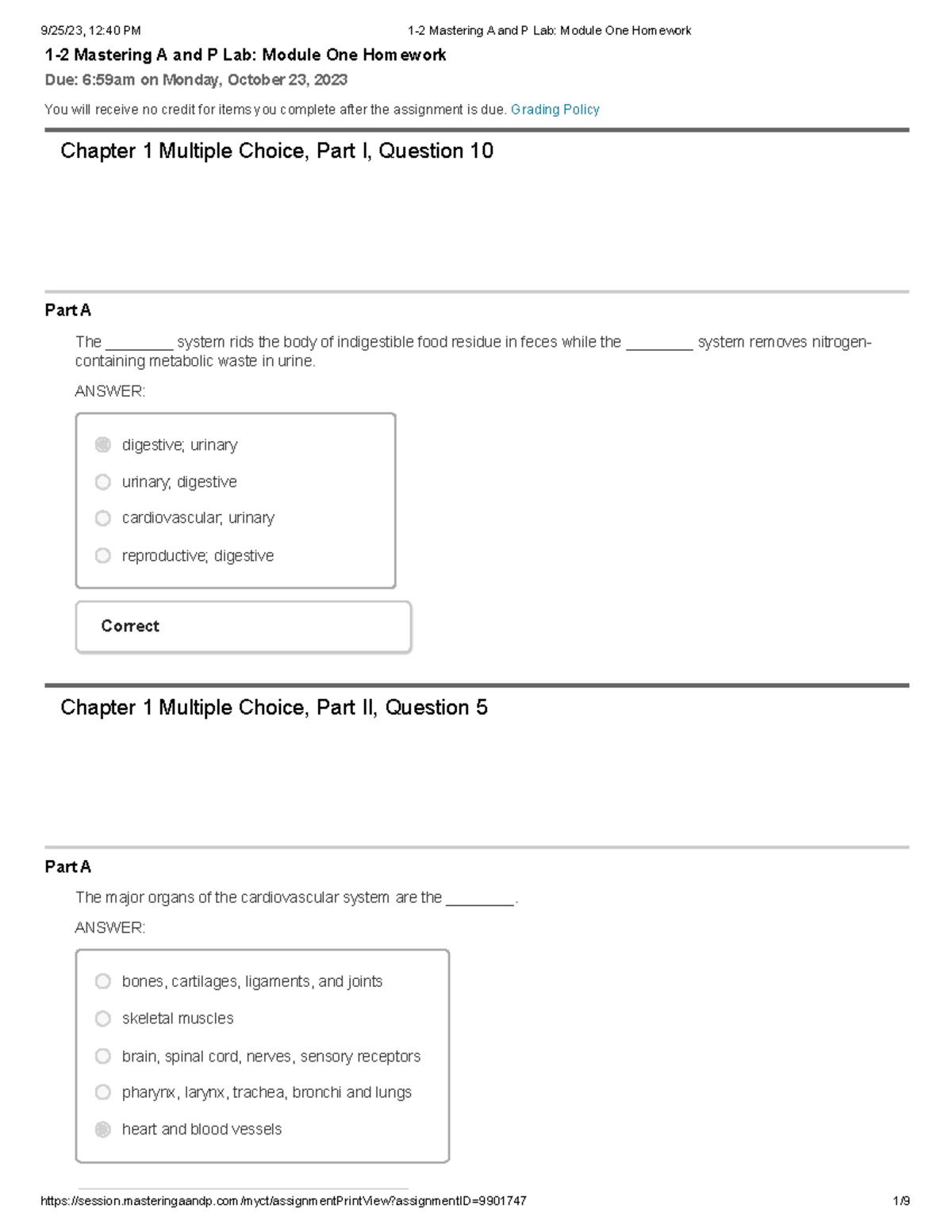 1-2 Mastering A&P Lab Module 1 Homework Assignment Overview - Studocu