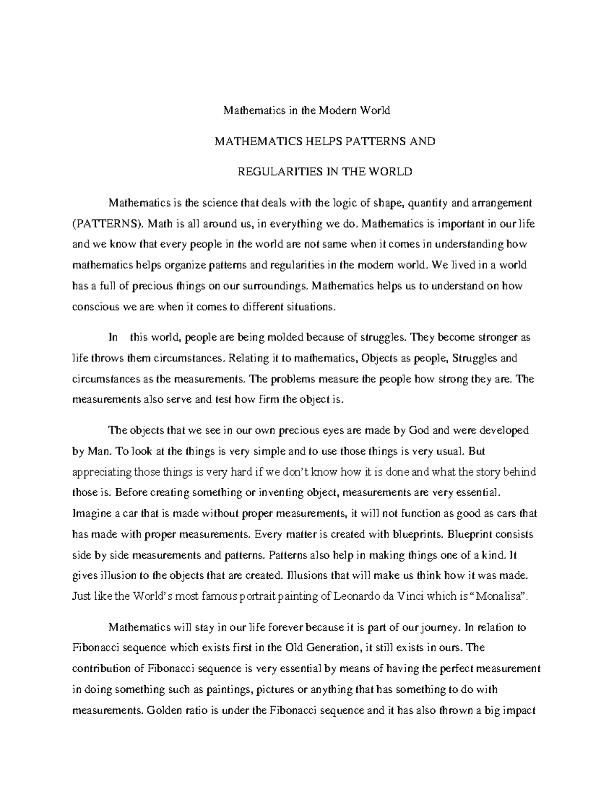 Mathematics in the Modern World: Patterns and Measurements Explained ...