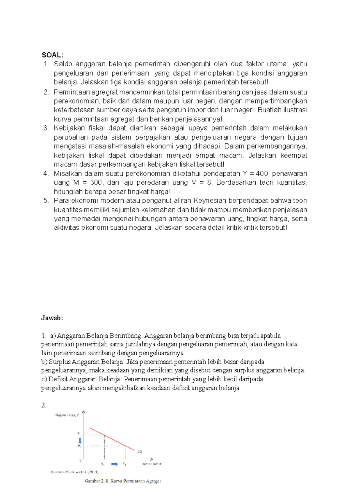 Tugas 2: Analisis Anggaran Belanja dan Kebijakan Fiskal dalam Ekonomi Makro - Studocu