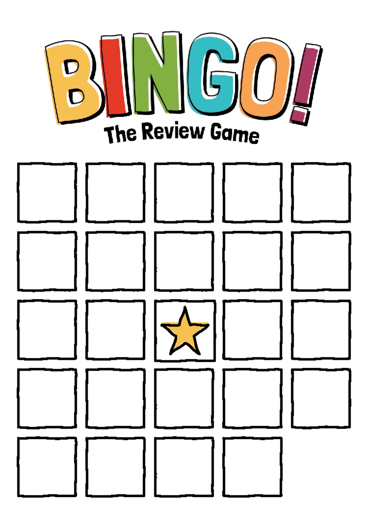 Bingo Worksheets for Science Review - W o rk sh e et t e m p l a t e by ...