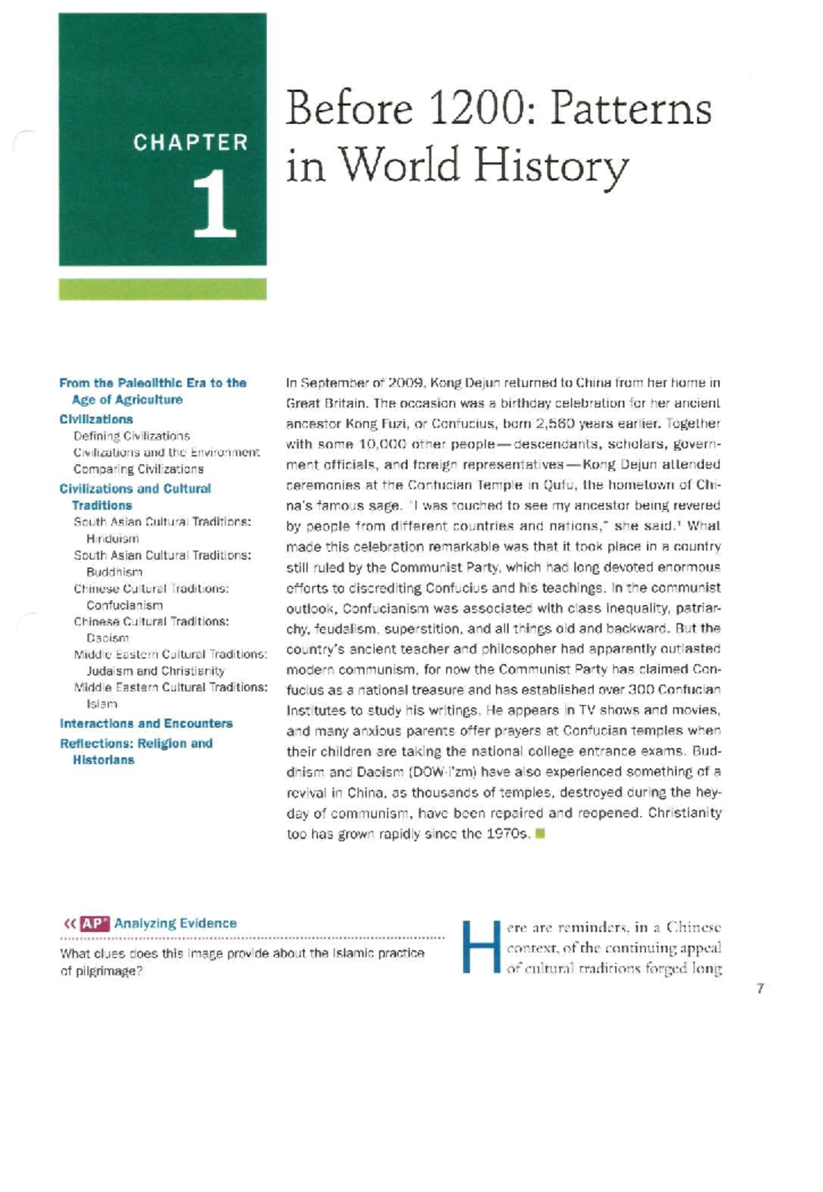 Before 1200: Patterns in World History - Chapter Analysis Notes (HIST ...