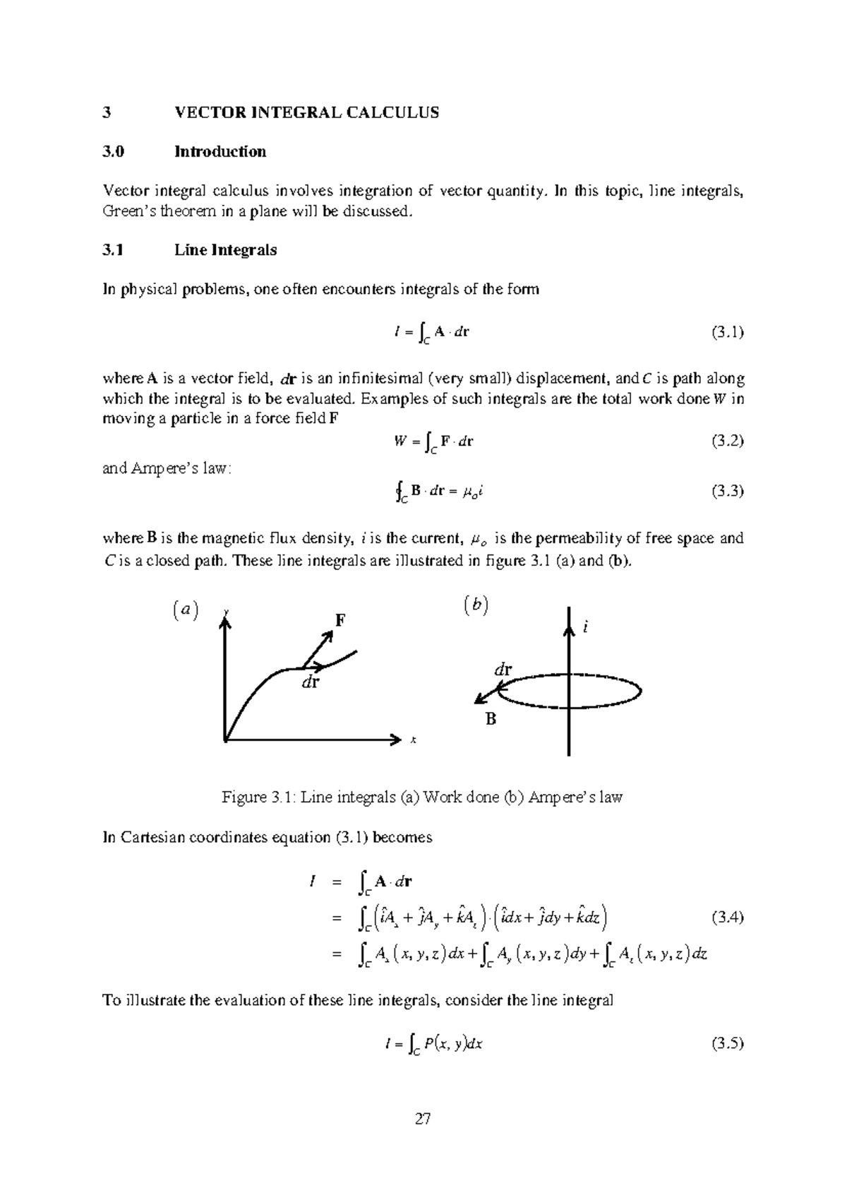 3.0 VECTOR INTEGRAL CALCULUS 3 - Line Integrals and Theorems - Studocu