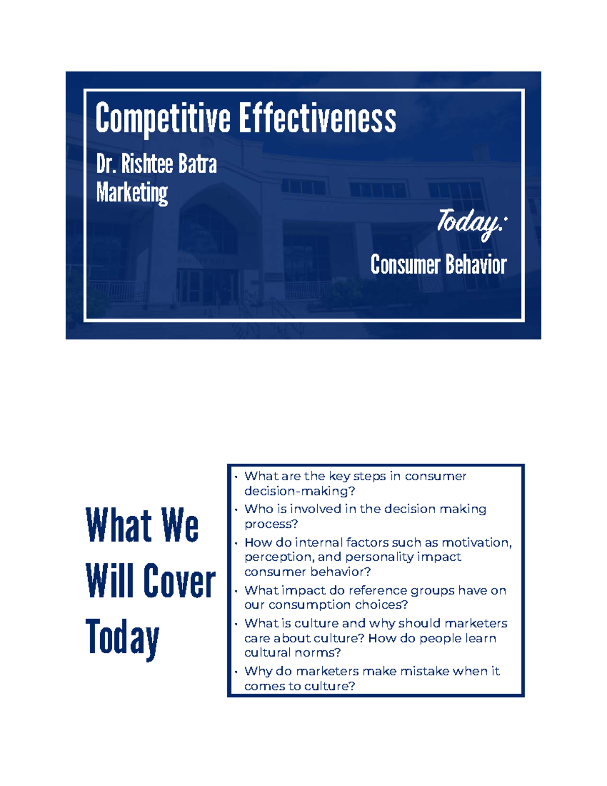 Marketing 101: Consumer Behavior Insights - Student Notes PDF - Studocu