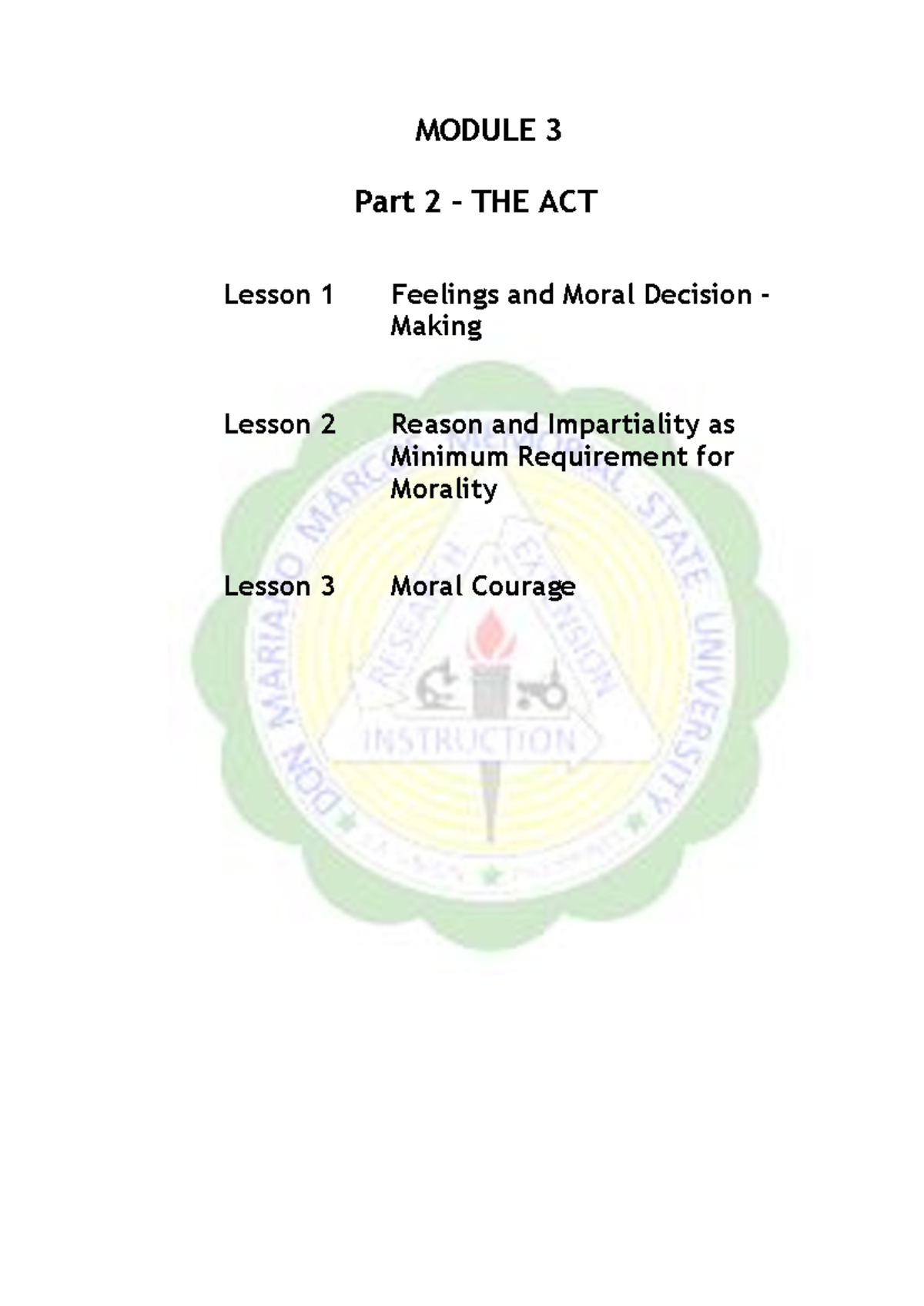 GECC-104- Module-3 Revised-2nd Sem SY21-22 - MODULE 3 Part 2 – THE ACT ...