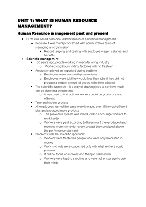 EHRM Unit1 - Prepare for tests - Comprehensive Overview of Human ...