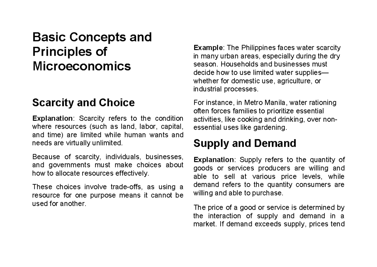 Basic Concepts and Principles of Microeconomics - Basic Concepts and Principles of ...