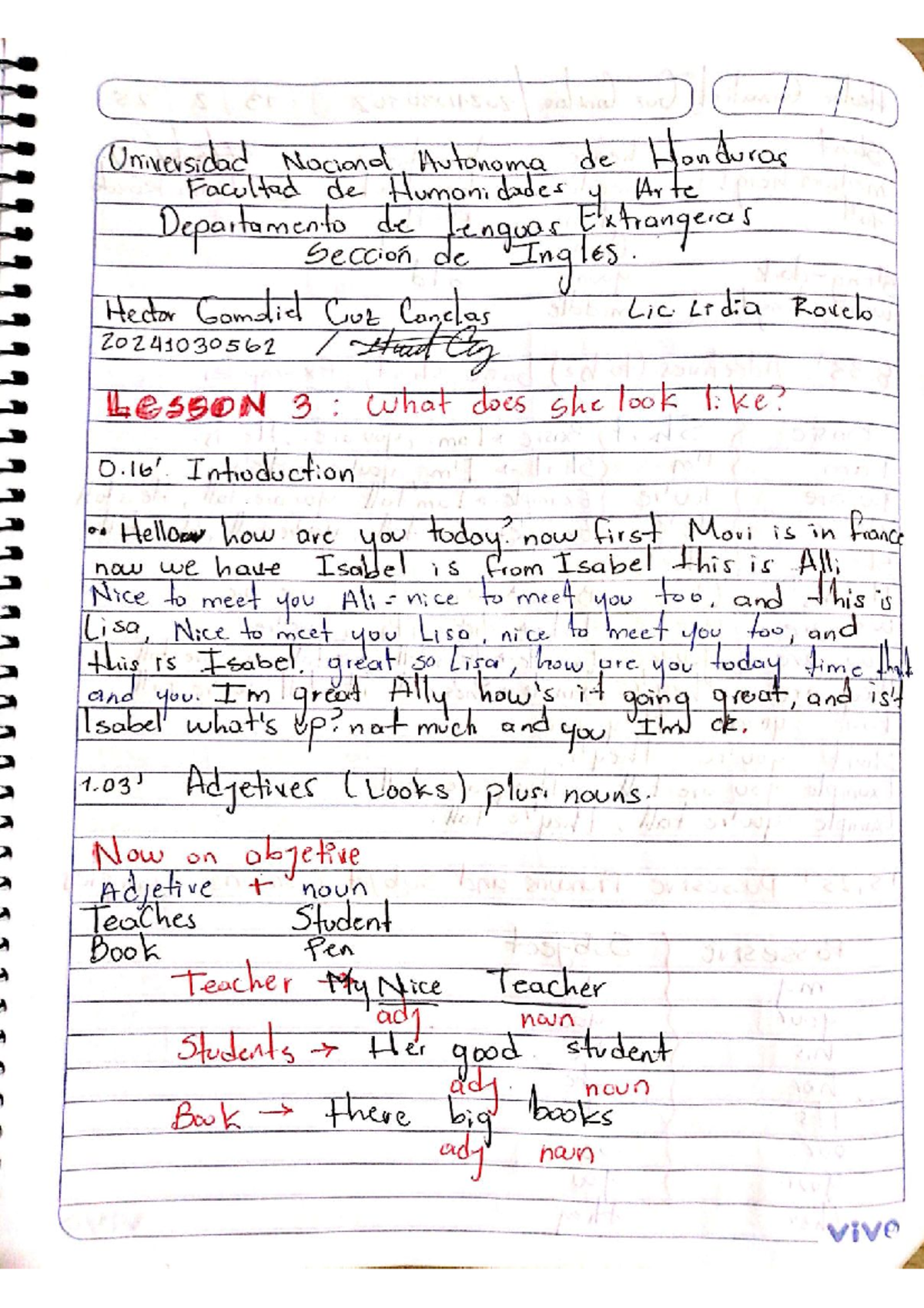 Cruz Hector U1T3a10 - LESSON 3: Describing People and Their Traits ...