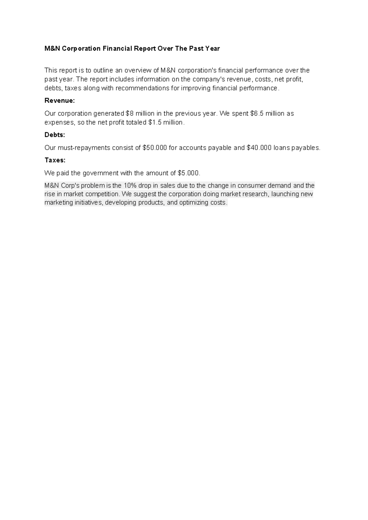 Corporate Financial Performance Report 2023: Key Insights ...