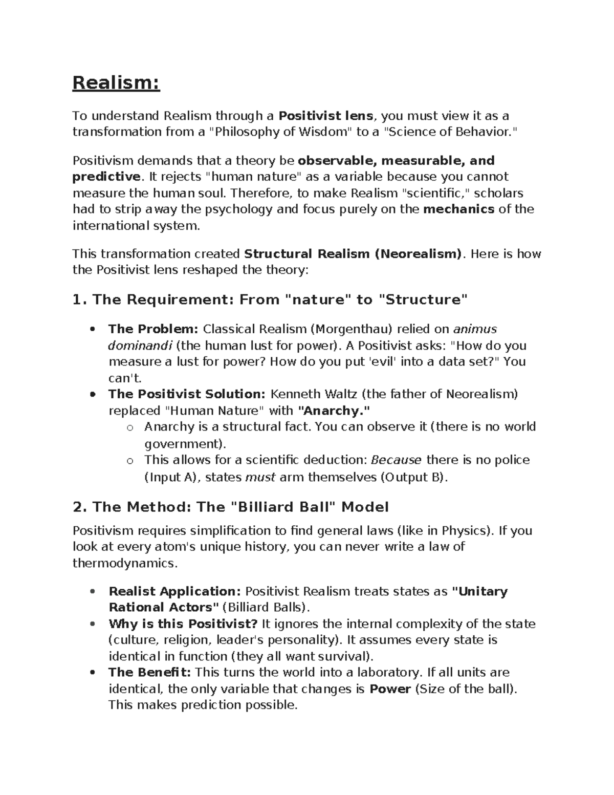Realism & Liberalism: Analyzing Through a Positivist Lens (IR 101 ...