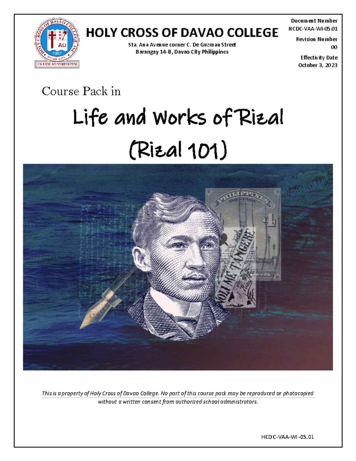 Course Pack: The Life and Works of José Rizal (RIZAL 101) - Studocu