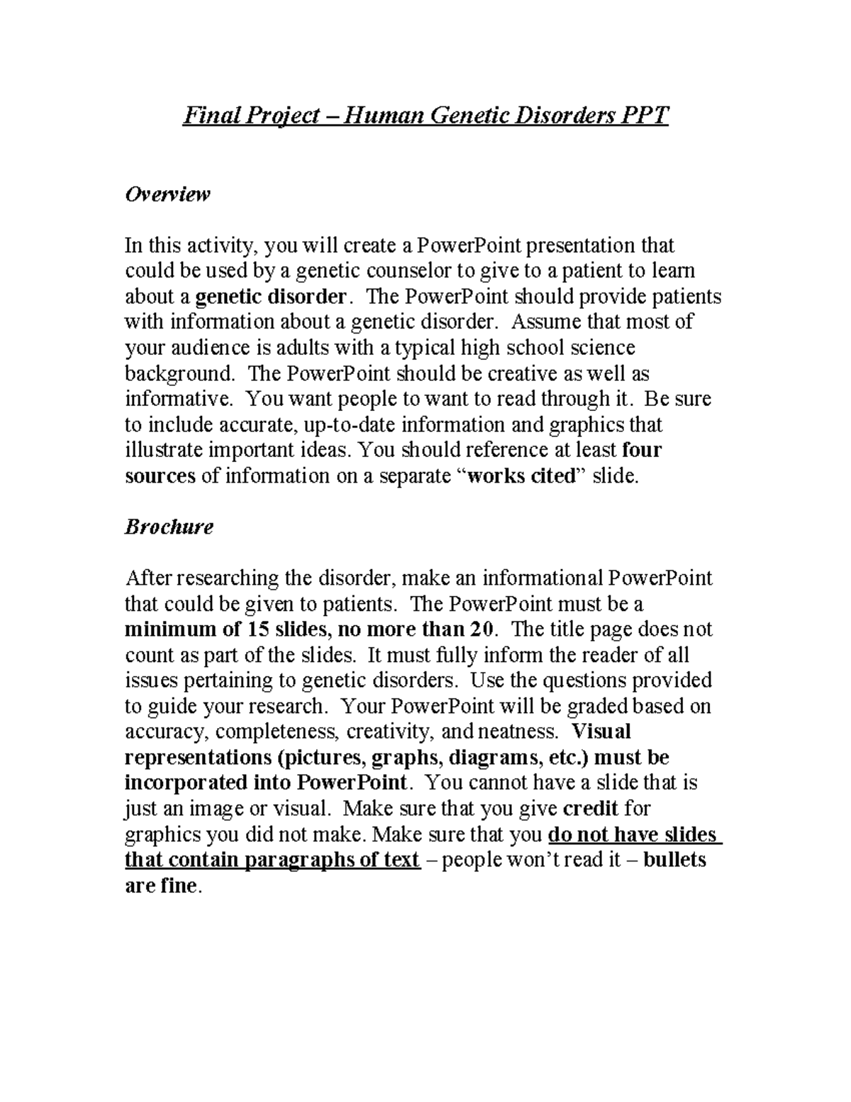 Final exam project genetic disorders ppt presentation revised - Final ... Final exam project genetic disorders ppt presentation revised - Final ...