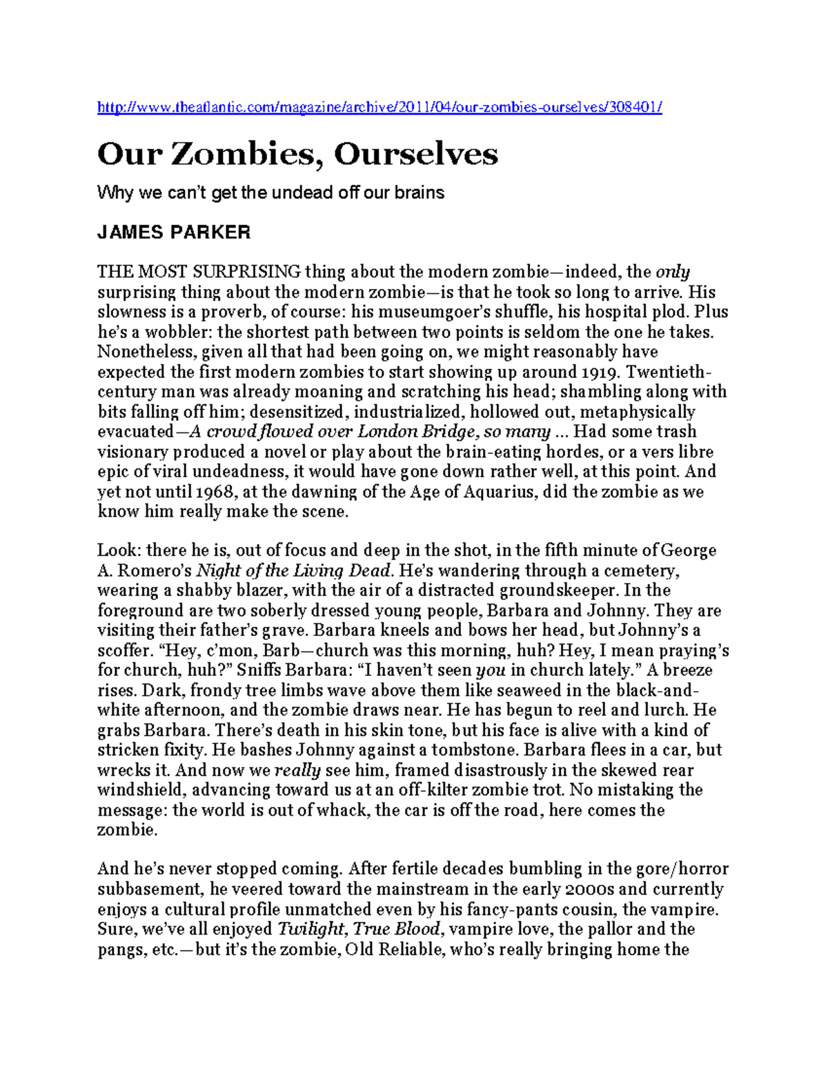 Zombies in Modern Culture: An Analysis of Their Evolution - Studocu