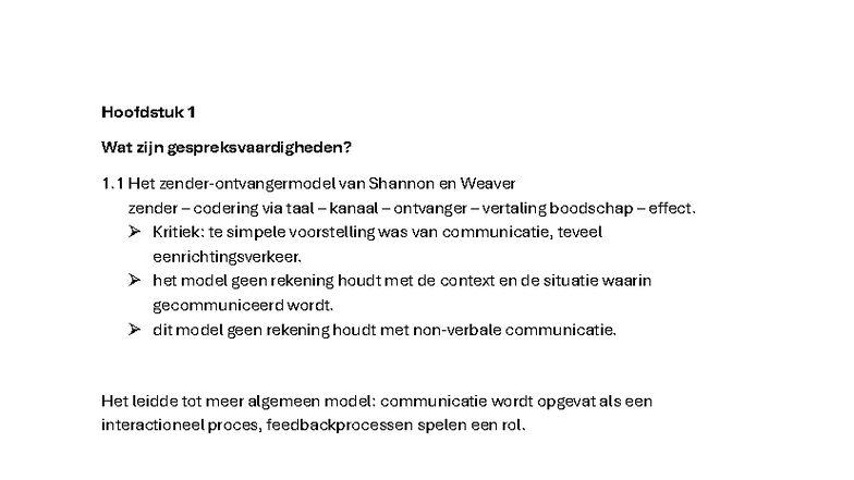 Samenvatting Gespreksvaardigheden en Communicatietheorie (Cursuscode ...