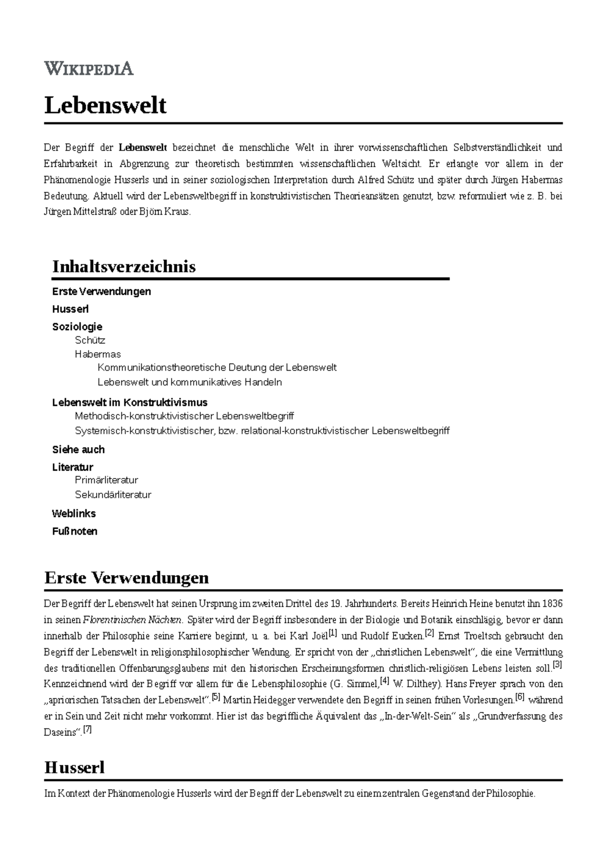 Lebenswelt - wiki - Lebenswelt Der Begriff der Lebenswelt bezeichnet ...