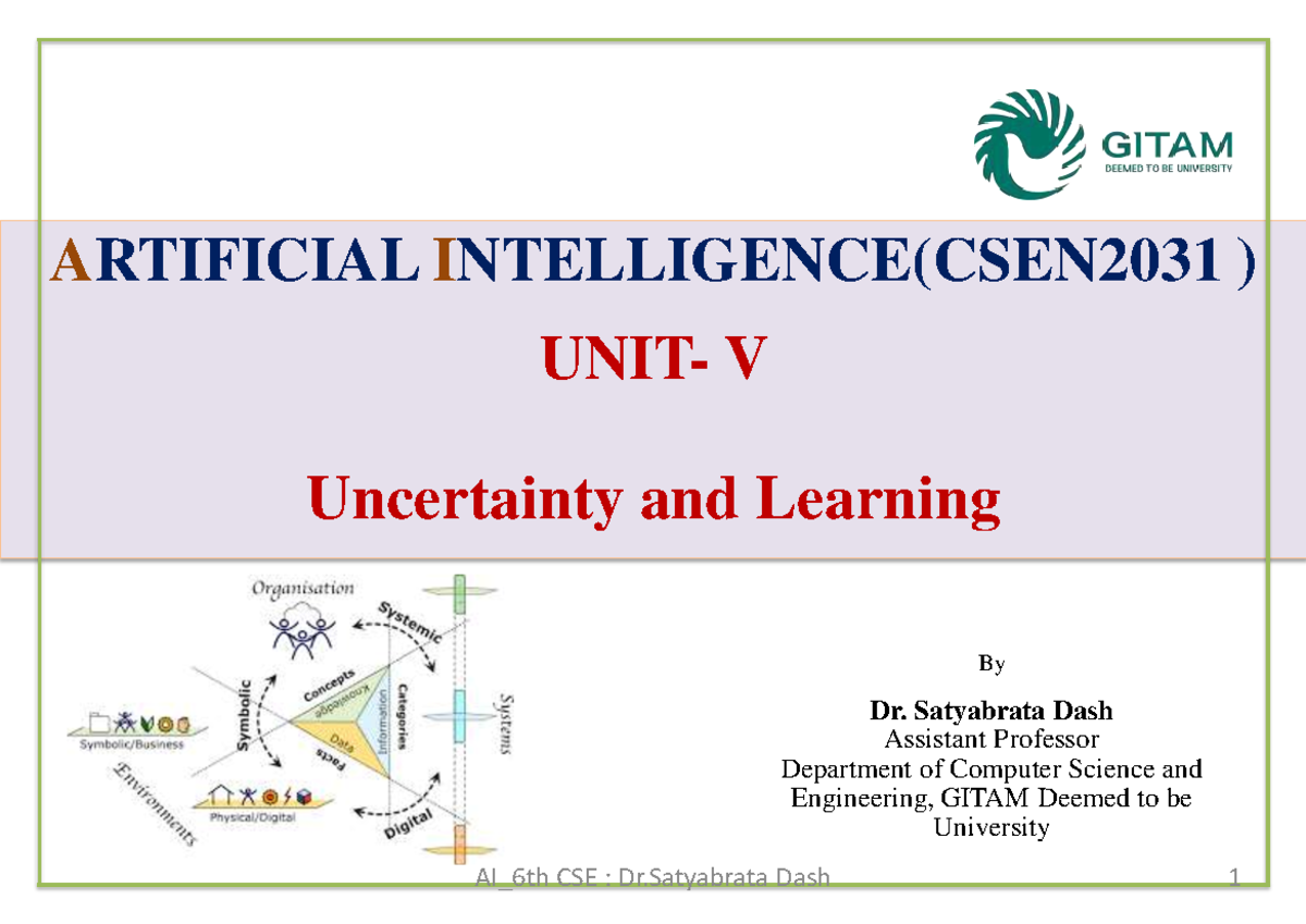 AI UNIT V - artificial intelligence - ARTIFICIAL INTELLIGENCE(CSEN2031 ...