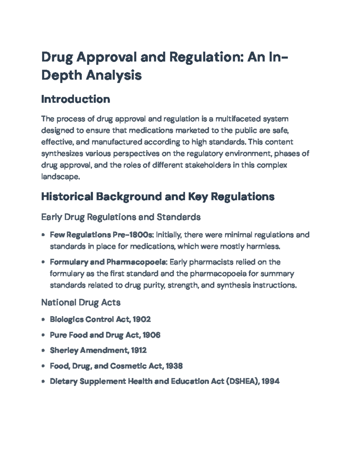 Comprehensive Overview of Drug Approval & Regulation Processes - Drug ...