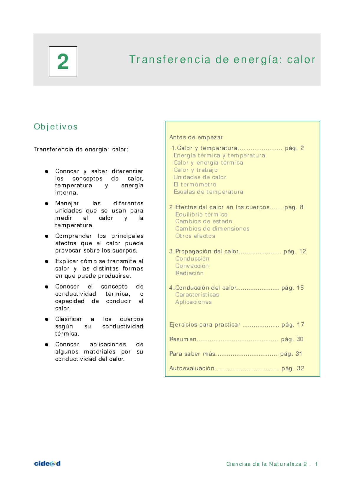 Ciencias de la Naturaleza 2: Transferencia de Energía y Calor - Studocu