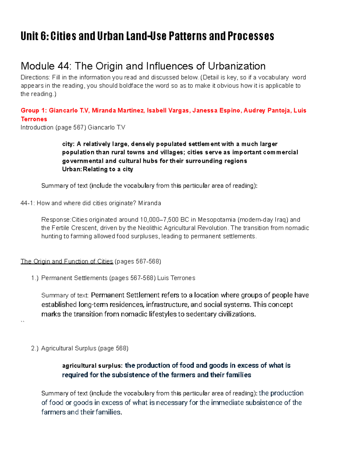 Unit 6: Cities and Urban Land-Use Patterns and Processes - Studocu