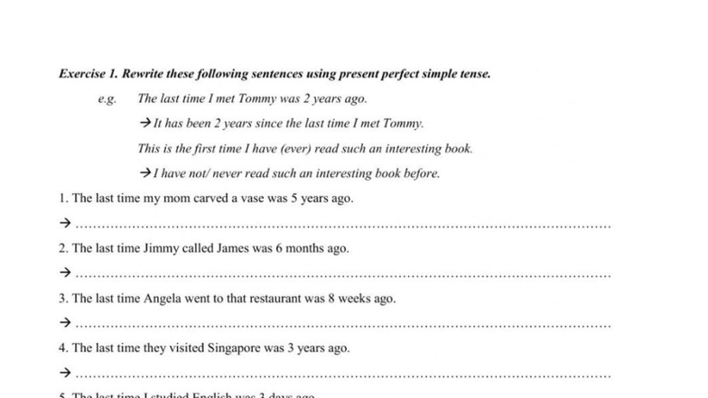 Practice Unit 5-6 Grammar: Present Perfect & Past Simple Exercises ...