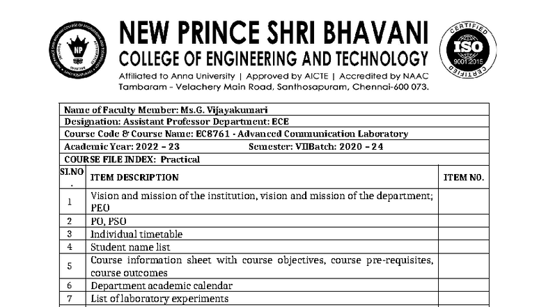 EC8761 Advanced Communication Laboratory Course File (2022-23) - Studocu