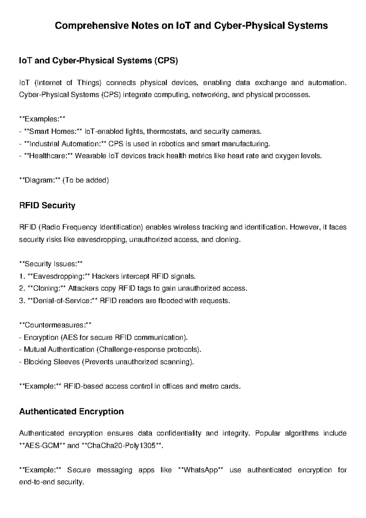 Io T CPS Security Advanced Notes - Comprehensive Notes on IoT and Cyber ...