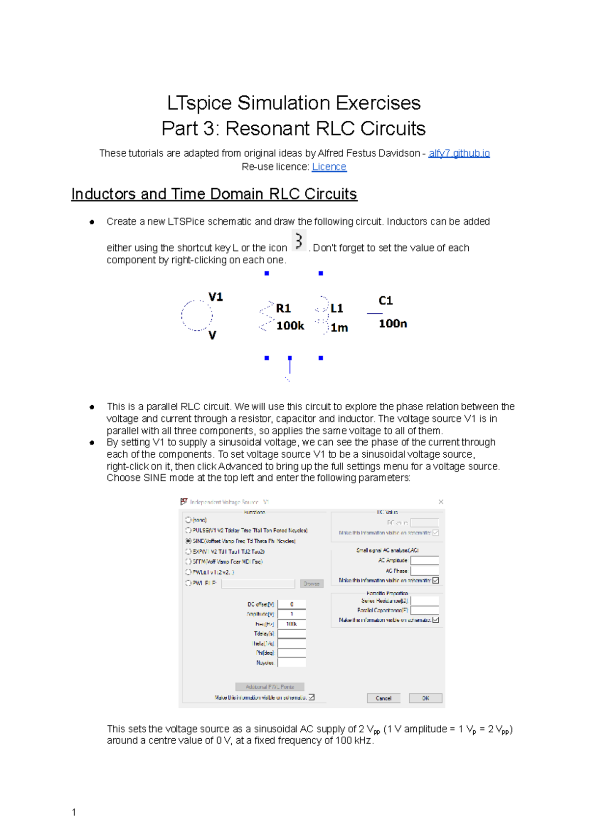3 - Tutorial - Exploring Resonant RLC Circuits with LTspice - Studocu