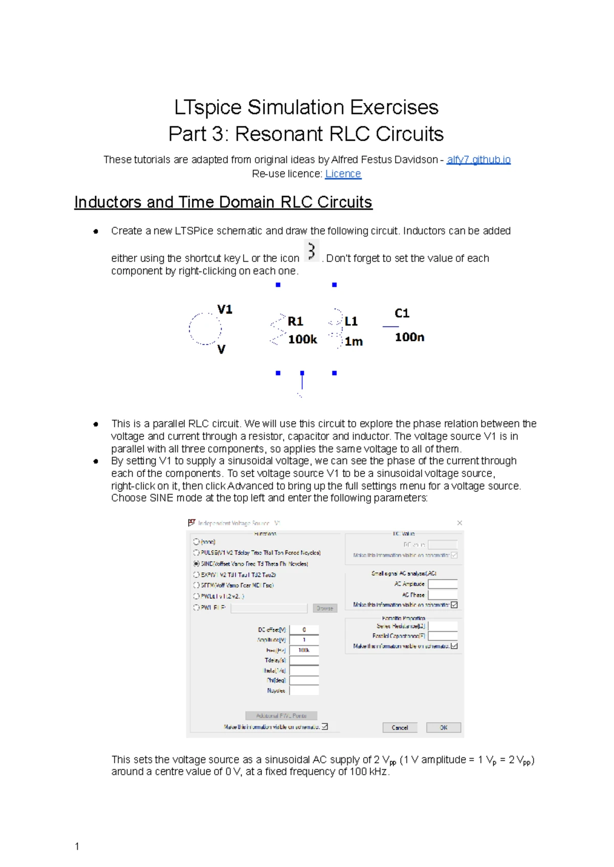 3 - Tutorial - Exploring Resonant RLC Circuits with LTspice - Studocu
