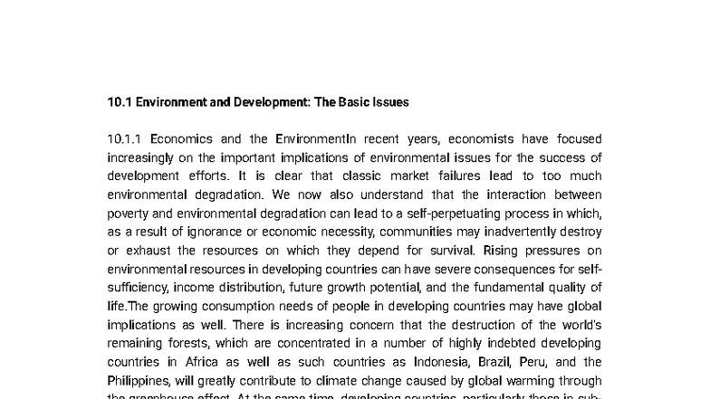 10.1 Environment and Development: Key Issues in Economics and ...
