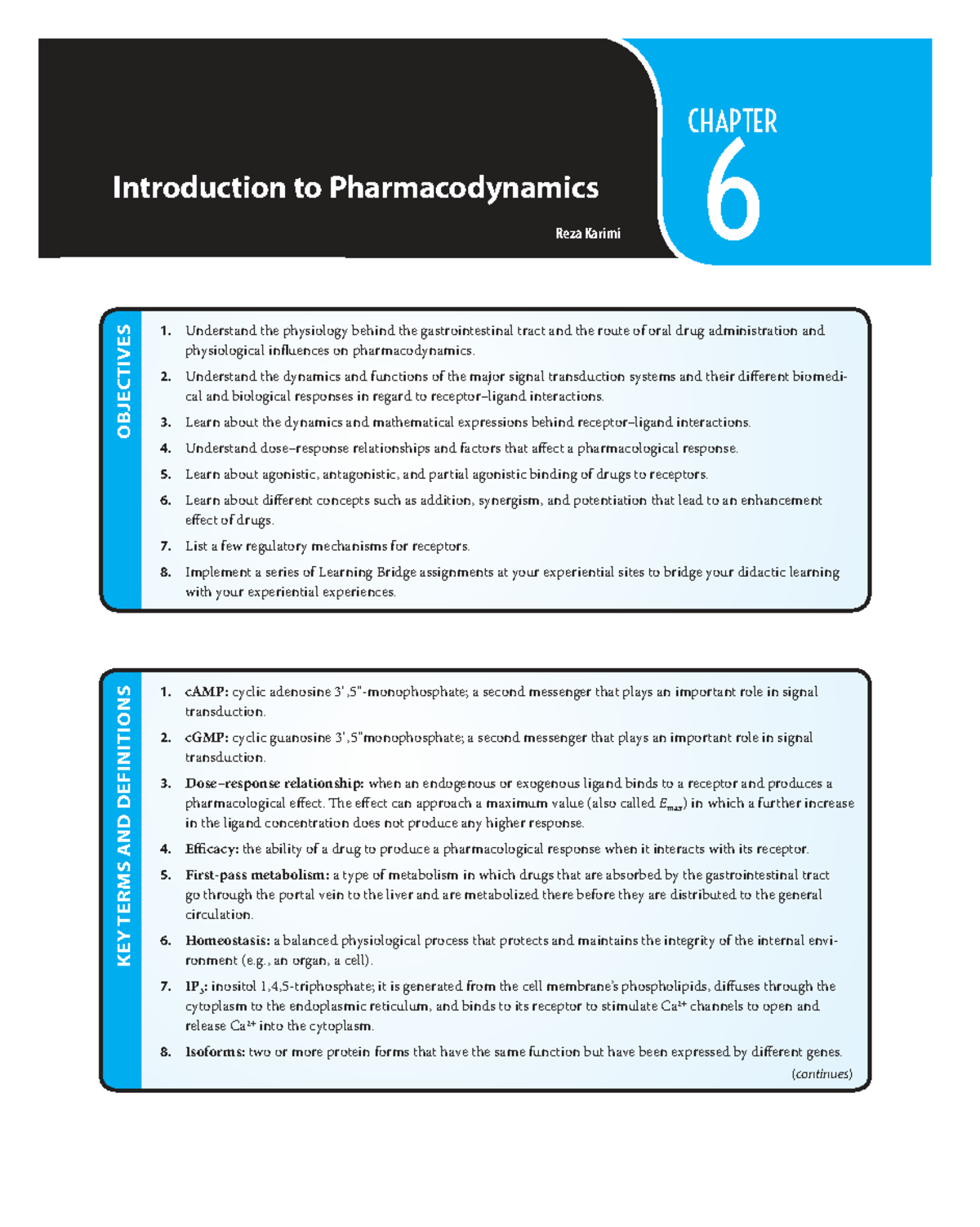 CH06: Introduction to Pharmacodynamics - Key Terms & Concepts Summary ...