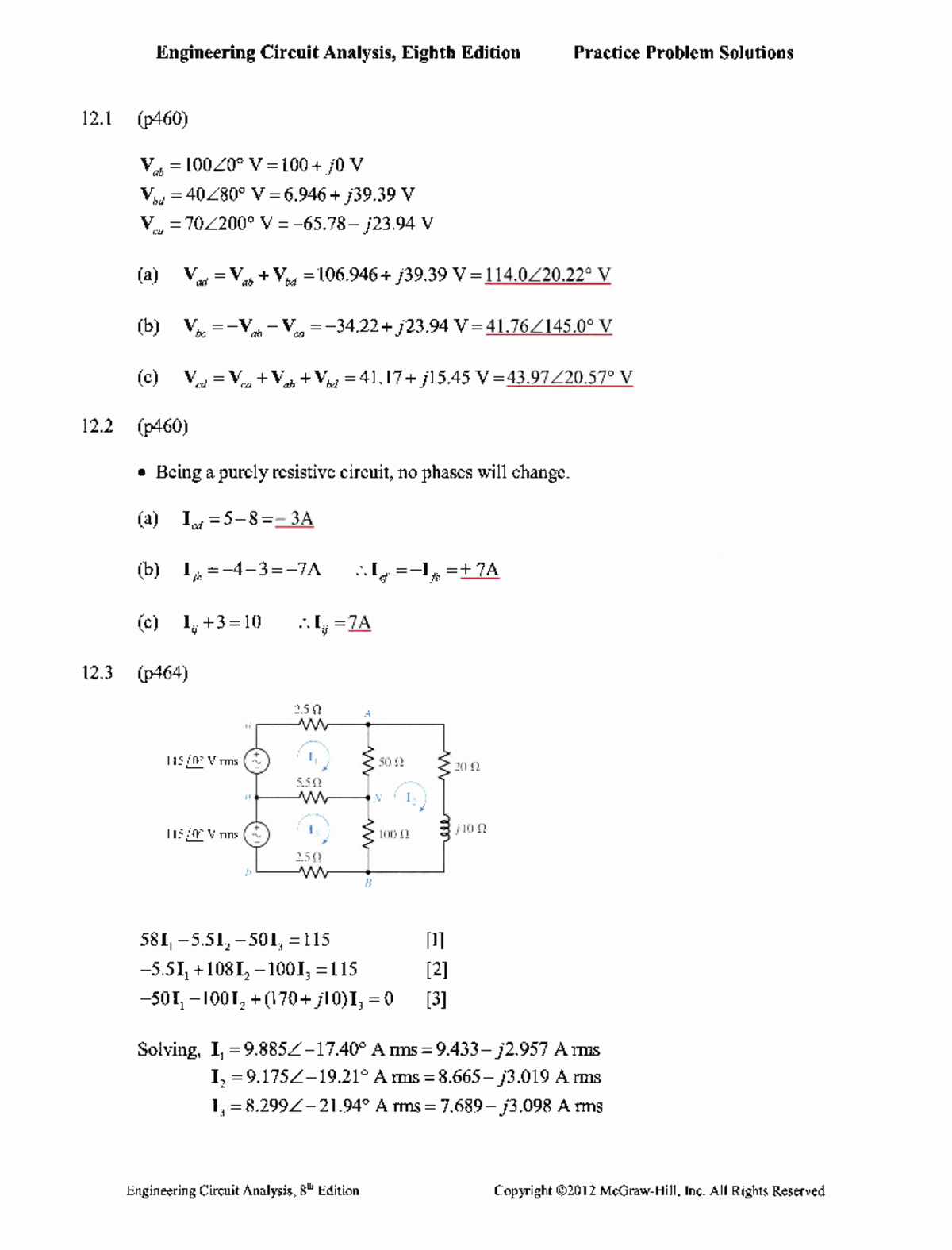 Chapter 12 - Engineering Circuit Analysis Practice Problem Solutions ...
