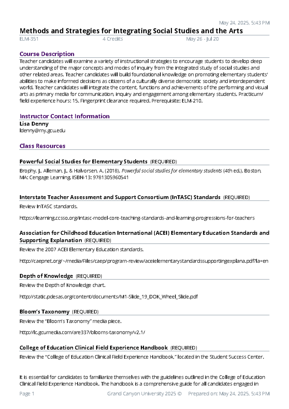 Integrating Social Studies and Arts: Strategies for ELM-351 Final Exam ...