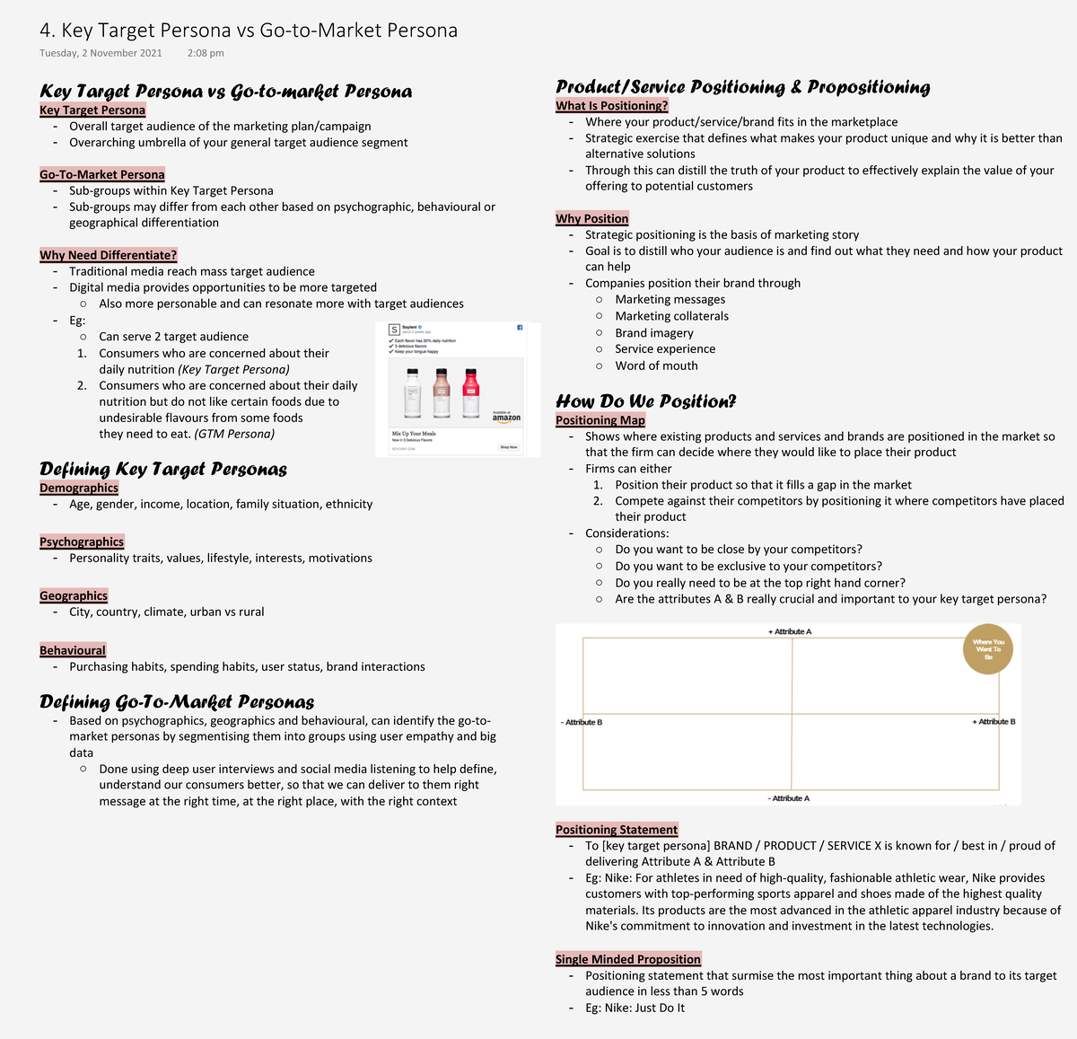 Key Target Persona vs. Go-to-Market Persona Insights Analysis - Studocu