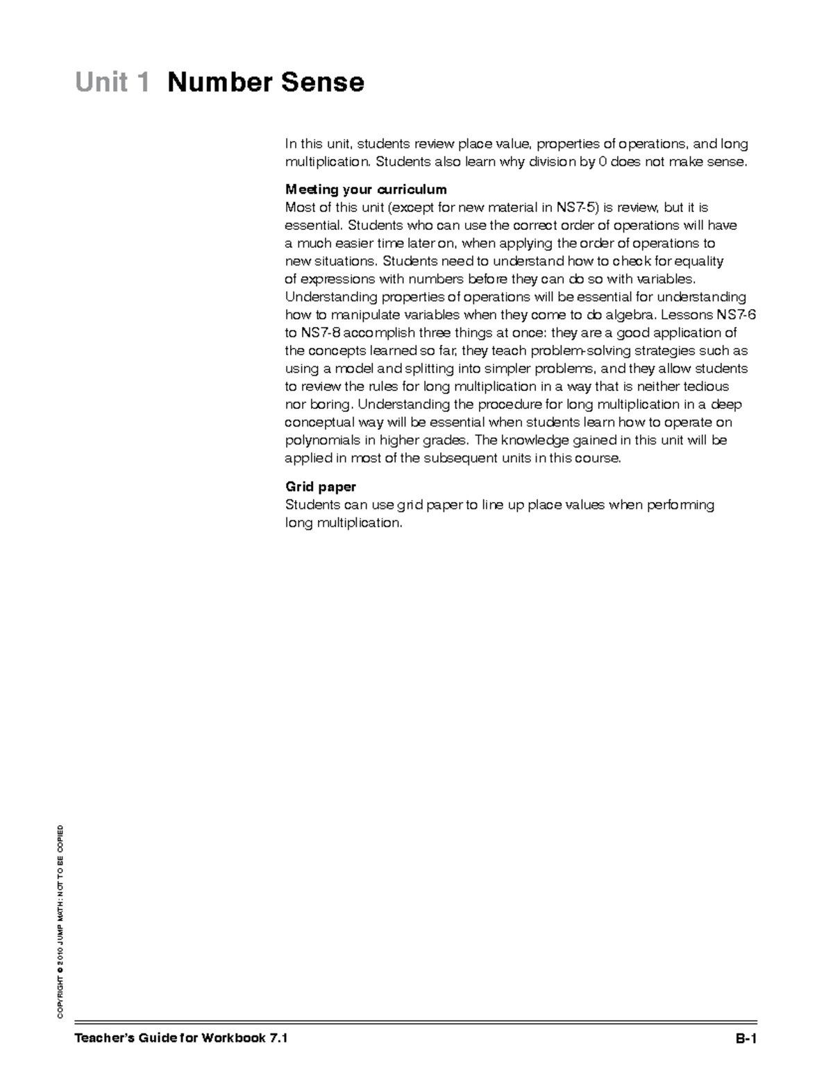 Grade 7 Number Sense: Unit 1 - Understanding Place Value and Operations ...