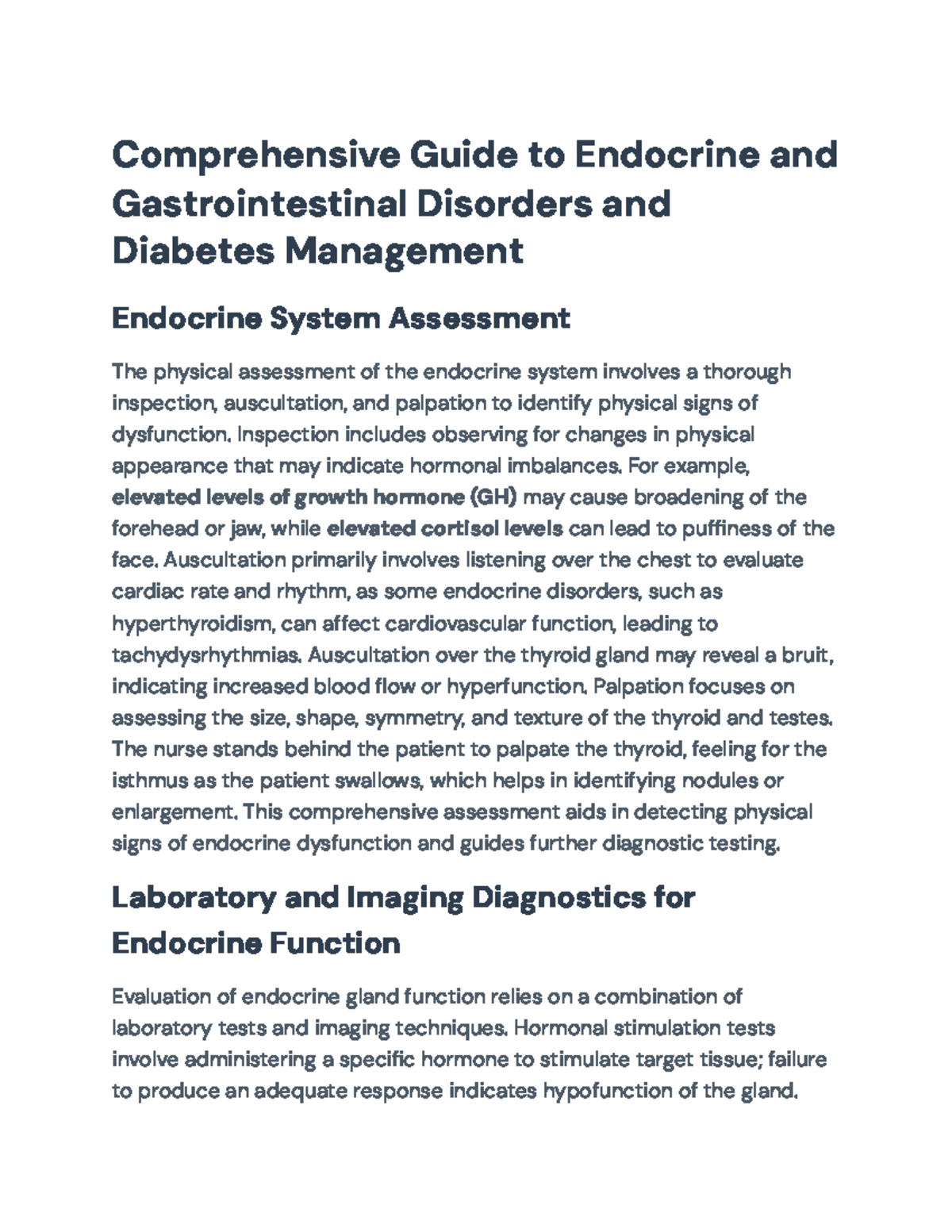 Comprehensive Guide to Endocrine & GI Disorders: Diabetes Focus - Studocu