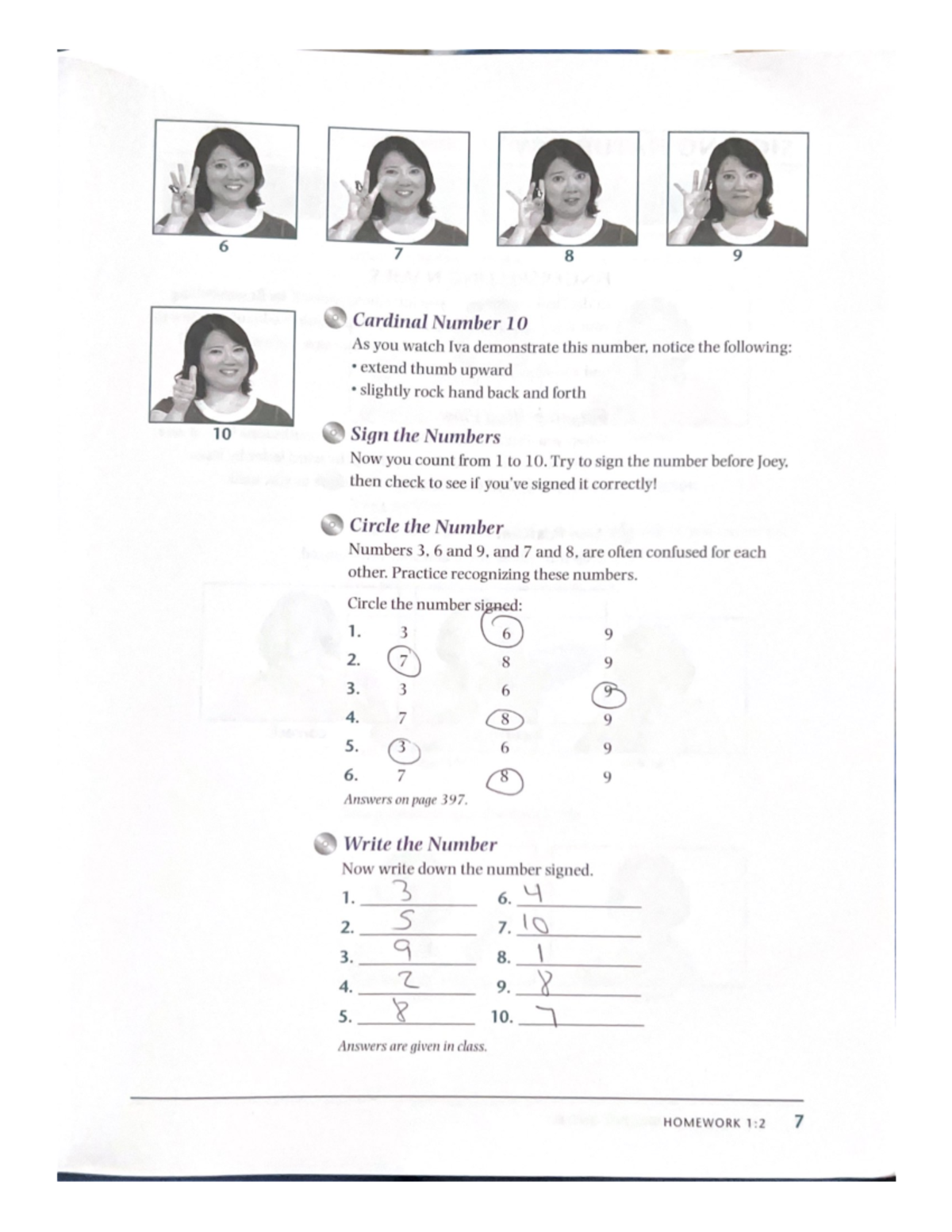 ASL UNIT 1 Homework - WORKBOOK ANSWERS - ASL 101 - Studocu