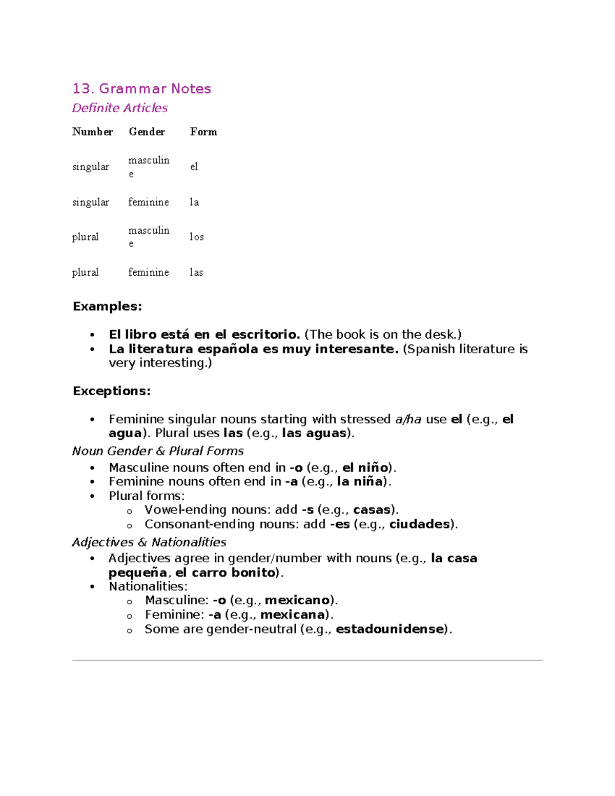 Spanish Grammar Notes: Verbs Ser, Estar, and Ir with Quiz (SPAN 101 ...