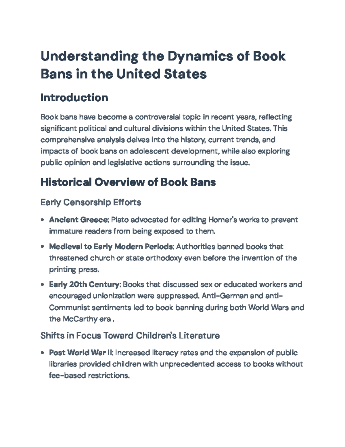 Understanding Book Bans in the U.S.: History, Trends, and Impact ...