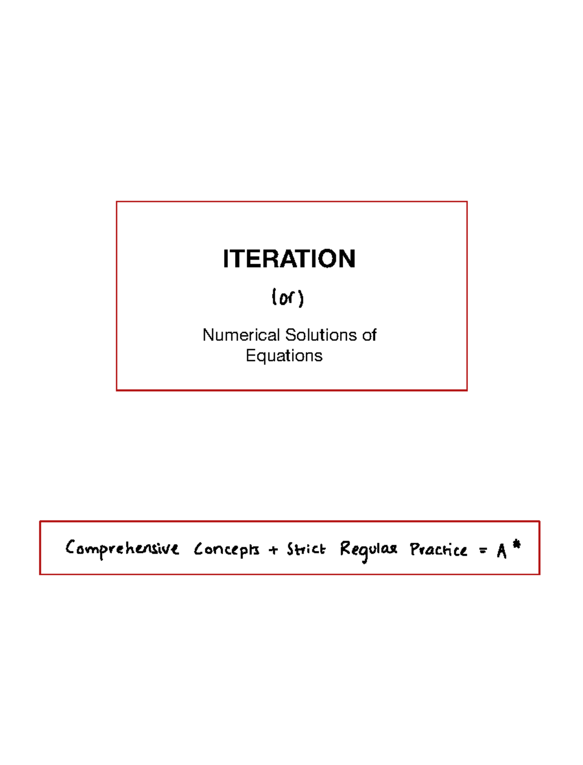 Iteration Methods for Numerical Solutions - Math P3 Notes - Studocu
