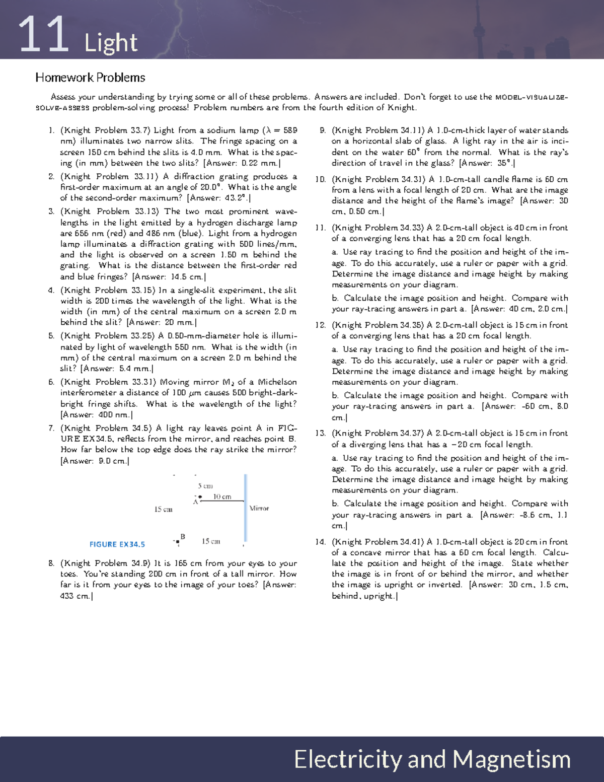 Homework 11 - Light - 11 Light Homework Problems Assess your ...