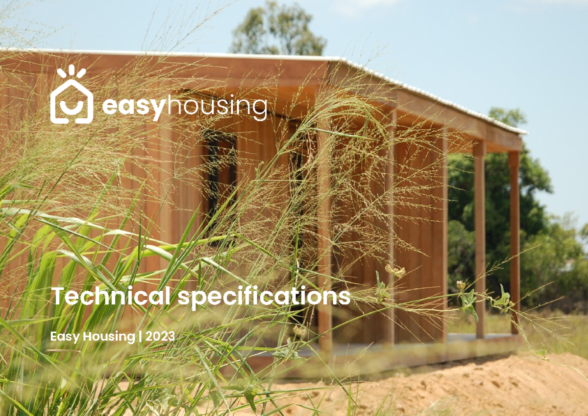 Easy Housing Technical Specifications 2023: Sustainable Building ...