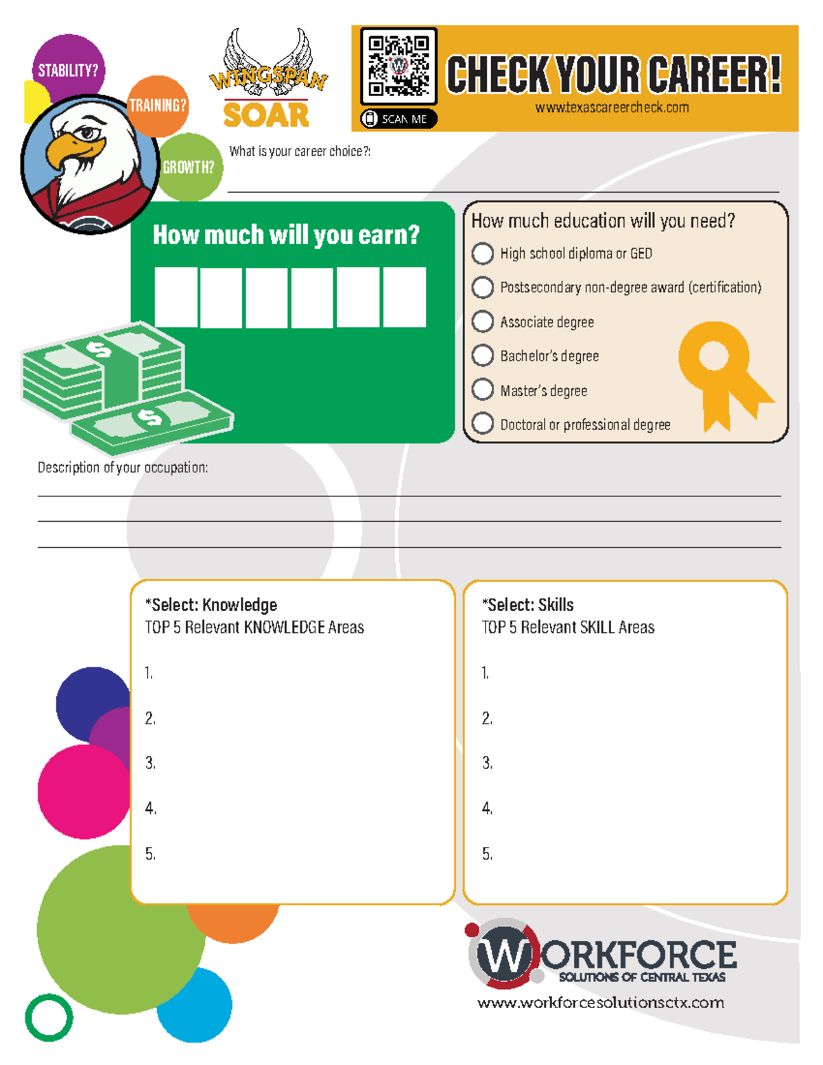 Career+Check+Worksheet - STABILITY? CHECK YOUR CAREER! TRAINING? SOAR ...
