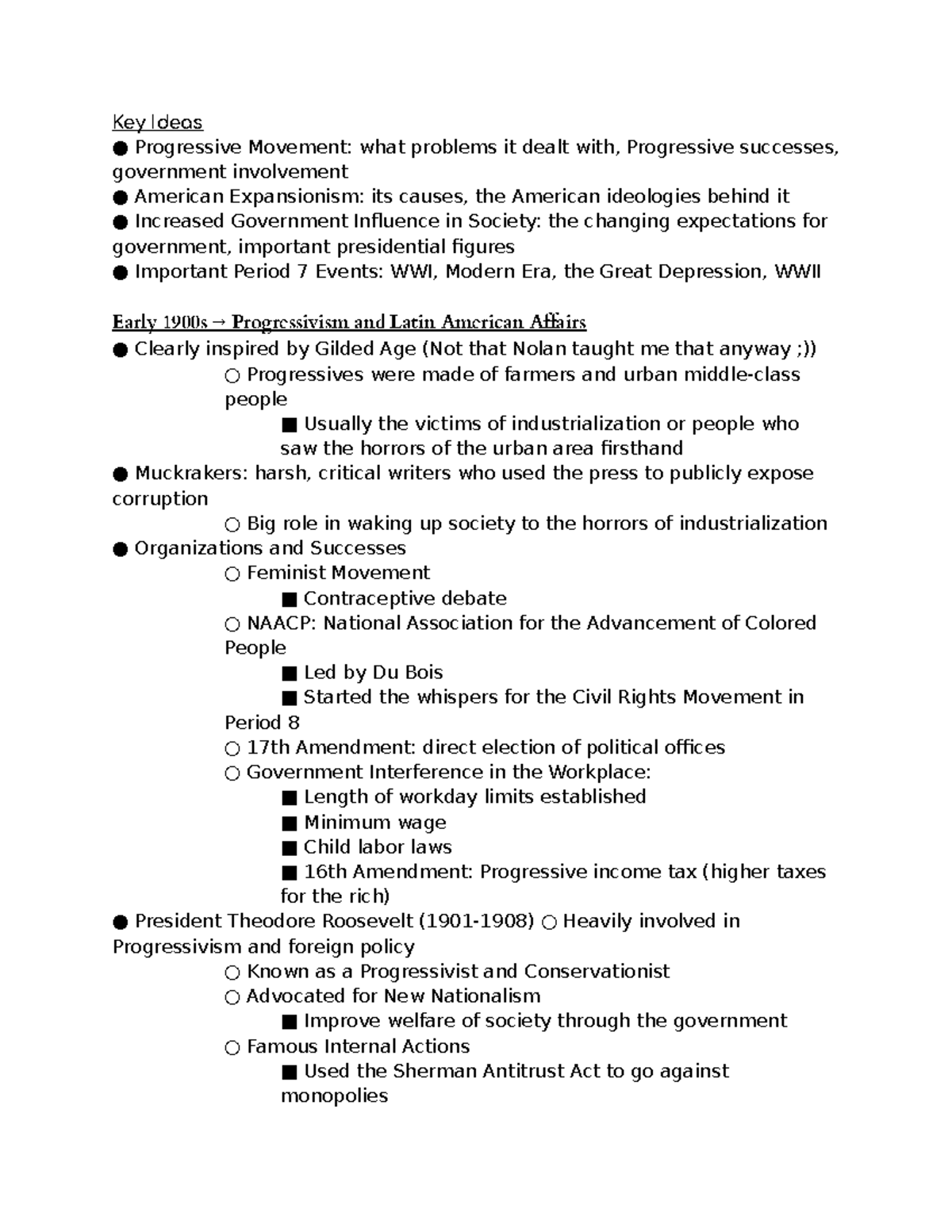 APUSH - Unit 7 Study Guide: Progressivism & American Expansionism - Studocu