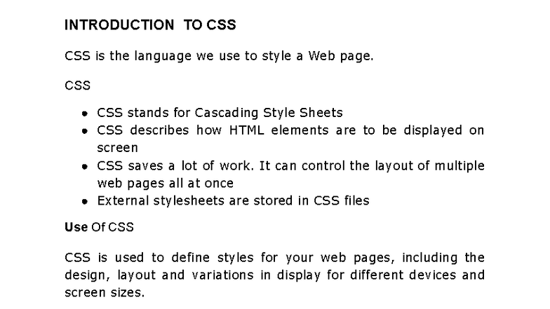 U-2 CSS - Comprehensive Introduction to Styling Web Pages - Studocu