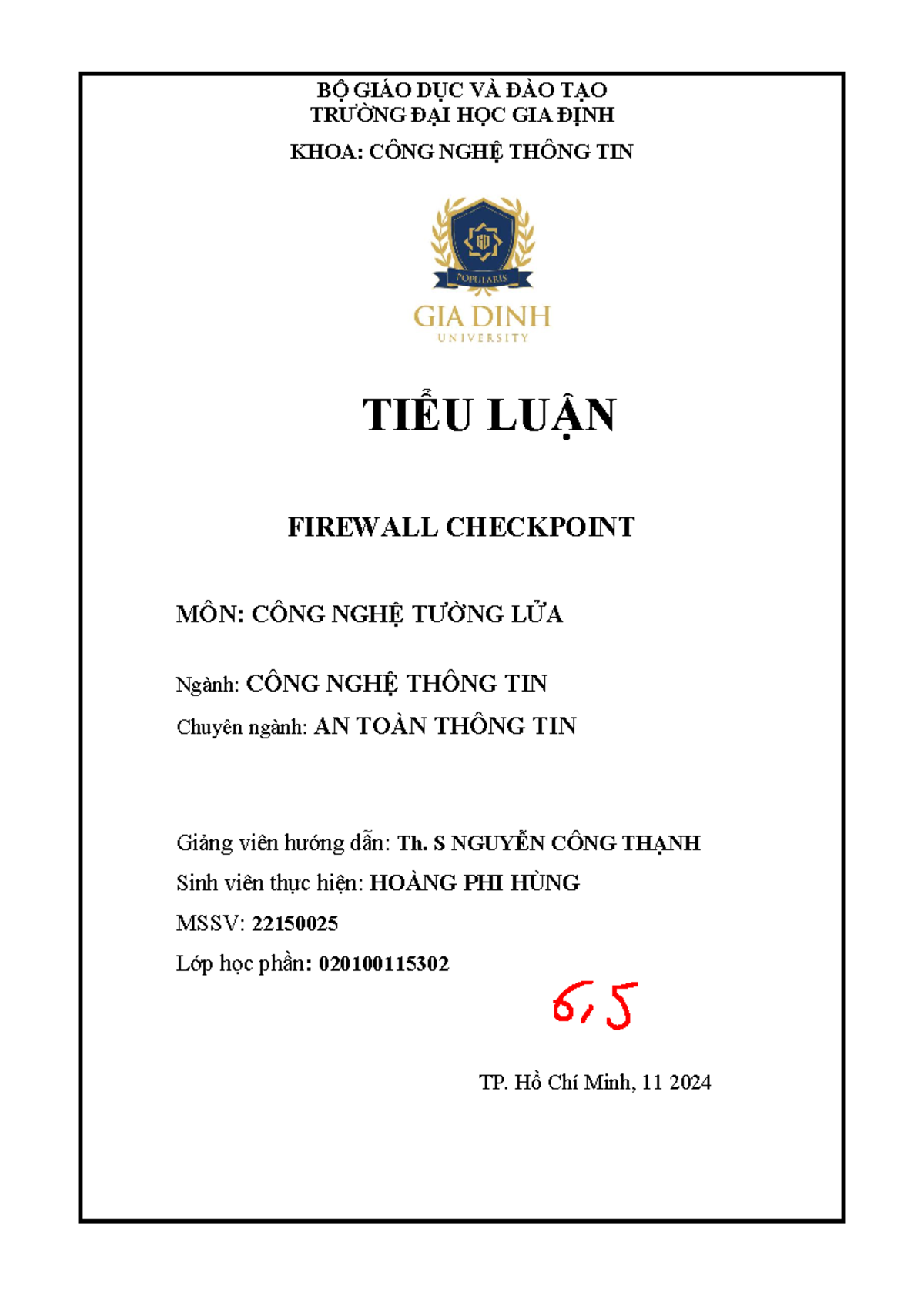 Tiểu luận Công Nghệ Tường Lửa: Nghiên Cứu Firewall Checkpoint - CNTT ...