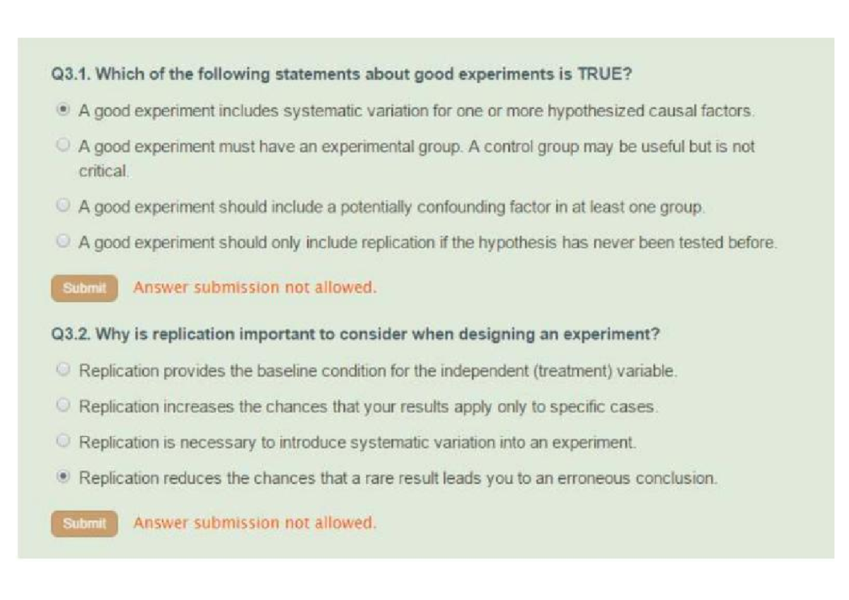 SimuText Graded Answers: Key Concepts in Experimental Design - Studocu